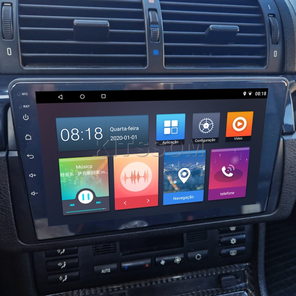 Multimídia BMW 116 118 120 316 318 320 E46 2006 2007 V2 Carplay 9" 200 – Kitssom