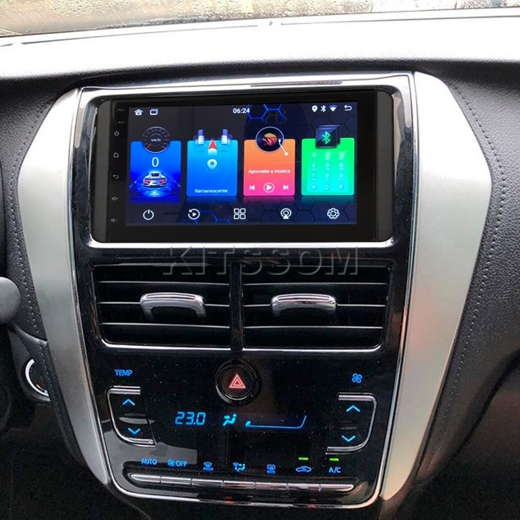 Multimídia Yaris 2018 2019 2020 2021 2022 AC DIG V2 Carplay 7" 2017 – Kitssom