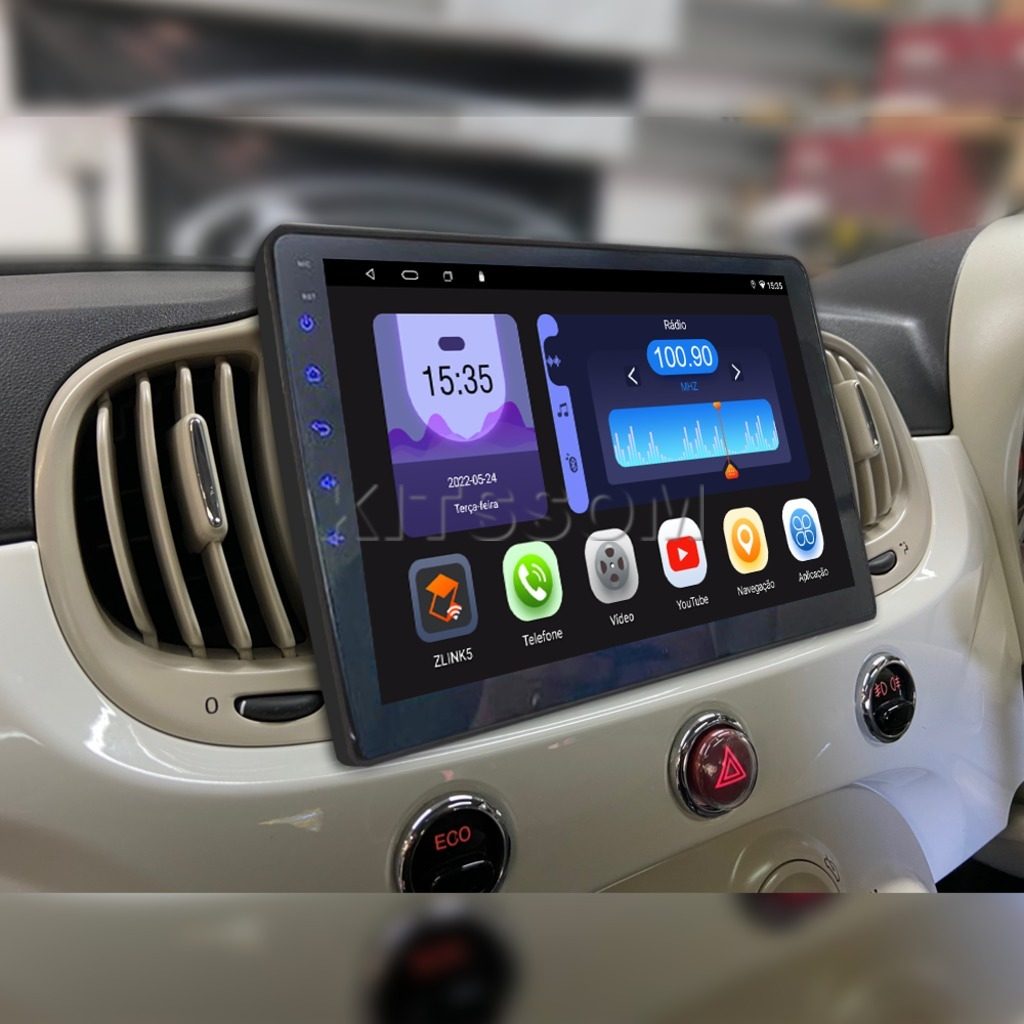 Multimídia Fiat 500 2015 2016 2017 2018 2019 2020 V2 Octa 4G 9" – Kitssom