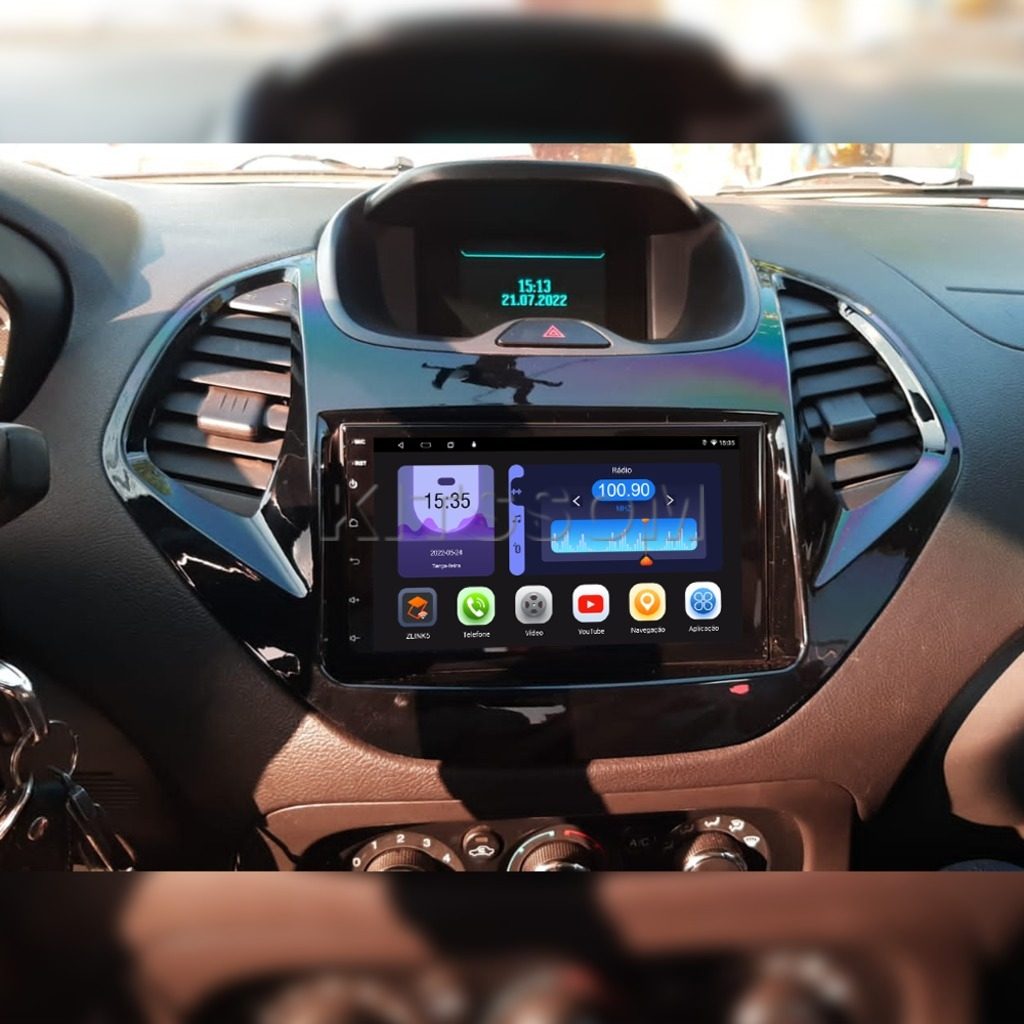 Multimídia Ford Ka 2017 2018 2019 Comp de Bordo V2 Octa 4G 7" 2014 201