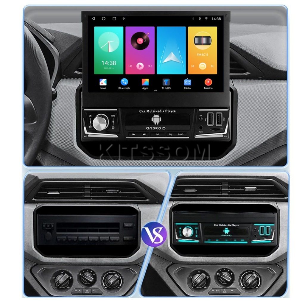 Central Multimídia Universal 1 DIN V2 Hide 7"