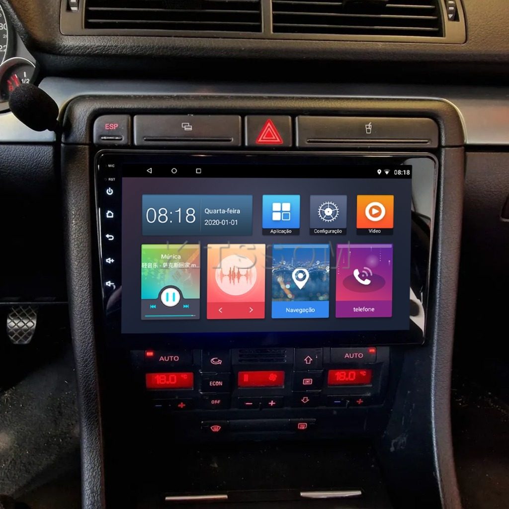Multimídia Audi A4 2003 2004 2005 2006 2007 2008 V2 Carplay 9"
