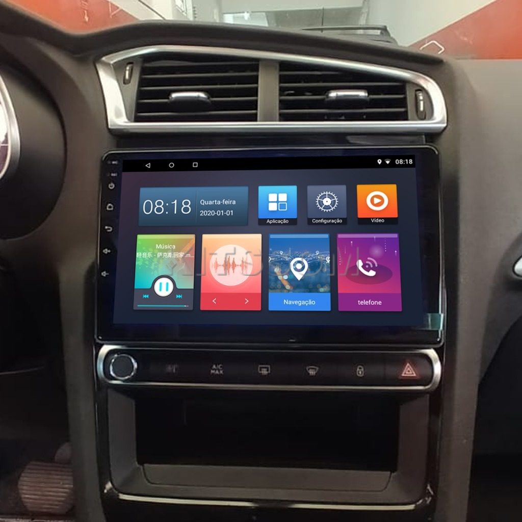 Multimídia Citroen C4 Lounge 2019 2020 2021 2022 V2 Carplay 9" 2018