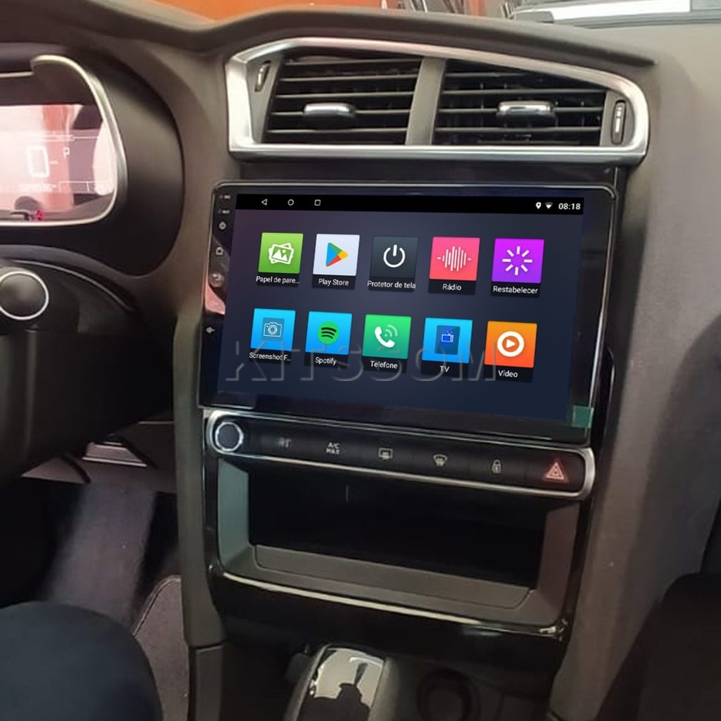 Multimídia Citroen C4 Lounge 2019 2020 2021 2022 V2 Carplay 9" 2018