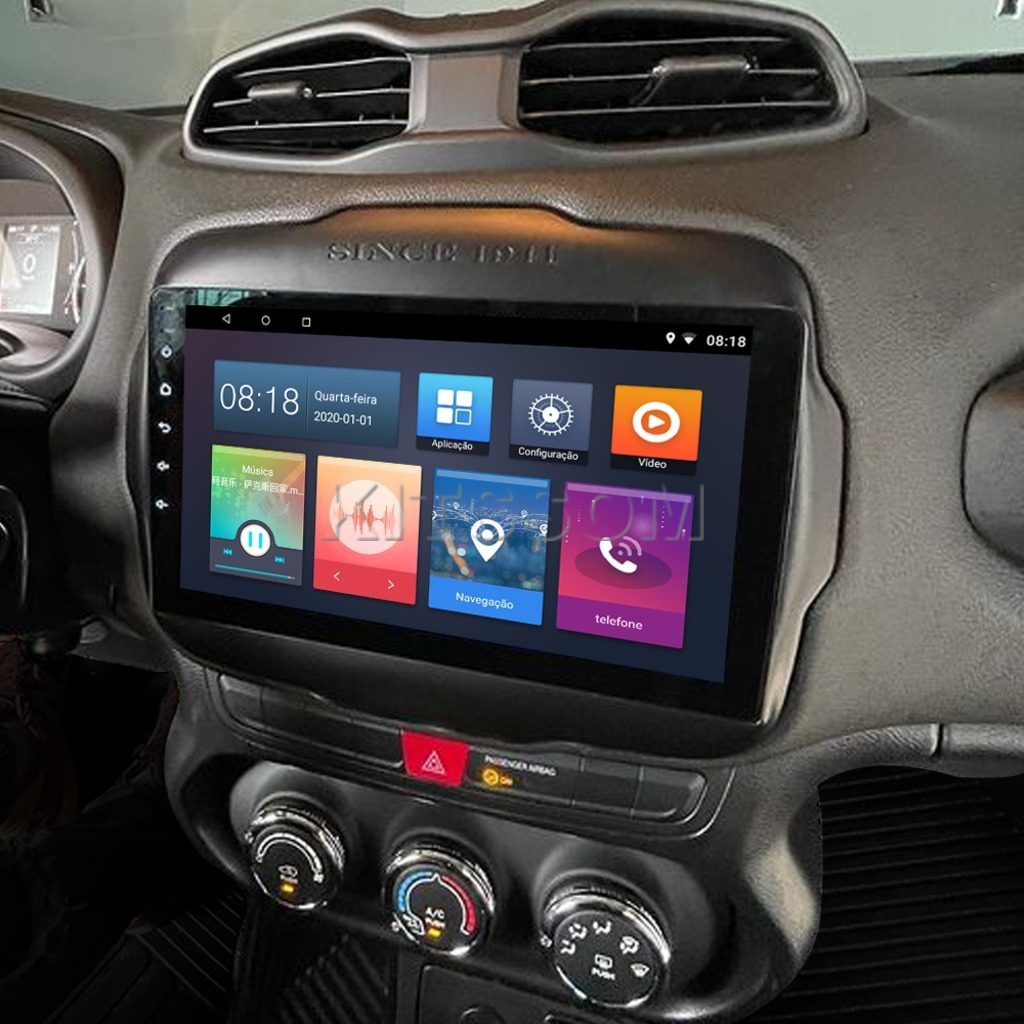 Multimídia Jeep Renegade 2018 2019 2020 2021 2022 V2 Carplay 9" 2015 2