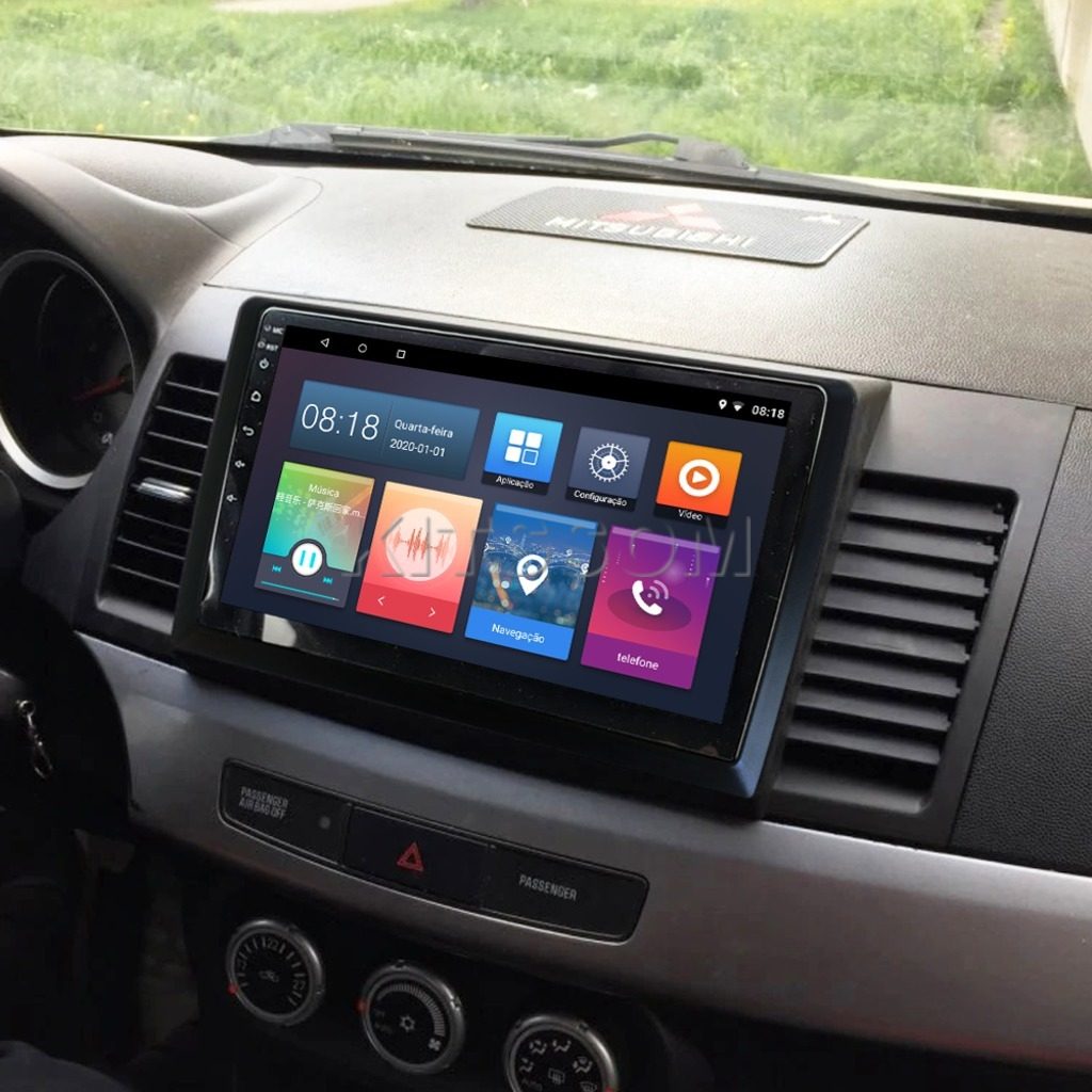 Multimídia Mitsubishi Lancer 2017 2018 2019 2020 V2 Carplay 9" 2009 20