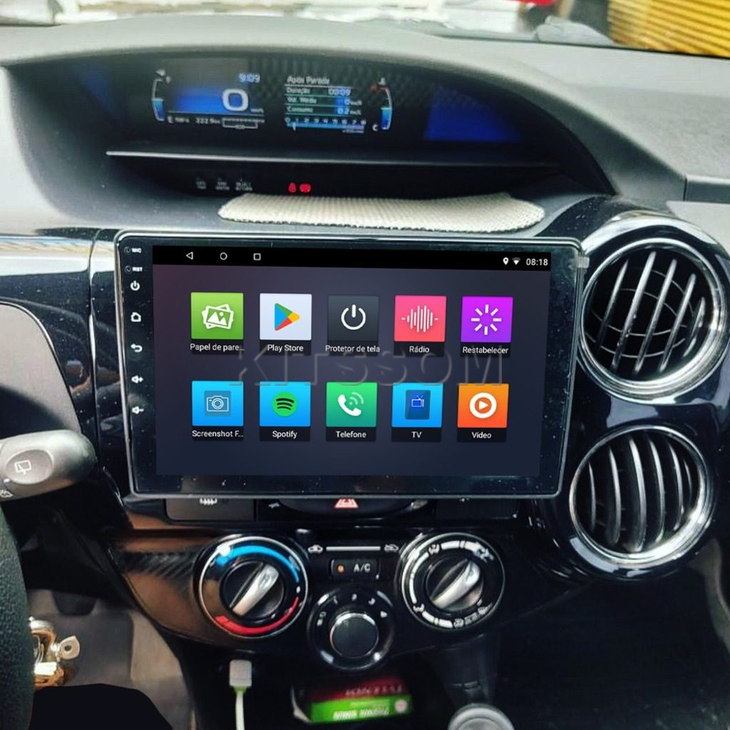 Multimídia Toyota Etios 2019 2020 2021 2022 2023 V2 Carplay 9" 2012 20