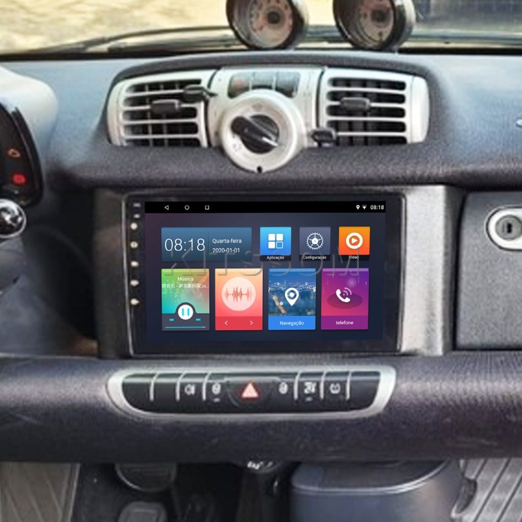 Multimídia Smart Fortwo 2011 2012 2013 2014 2015 V2 Carplay 9" – Kitssom