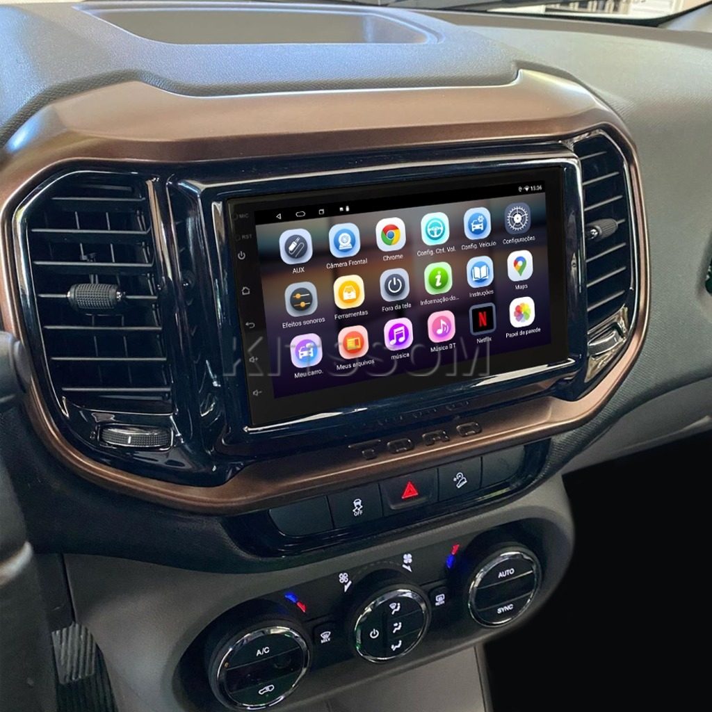 Multimídia Fiat Toro 2019 2020 2021 2022 2023 V2 Octa 4G 7" 2015 2016