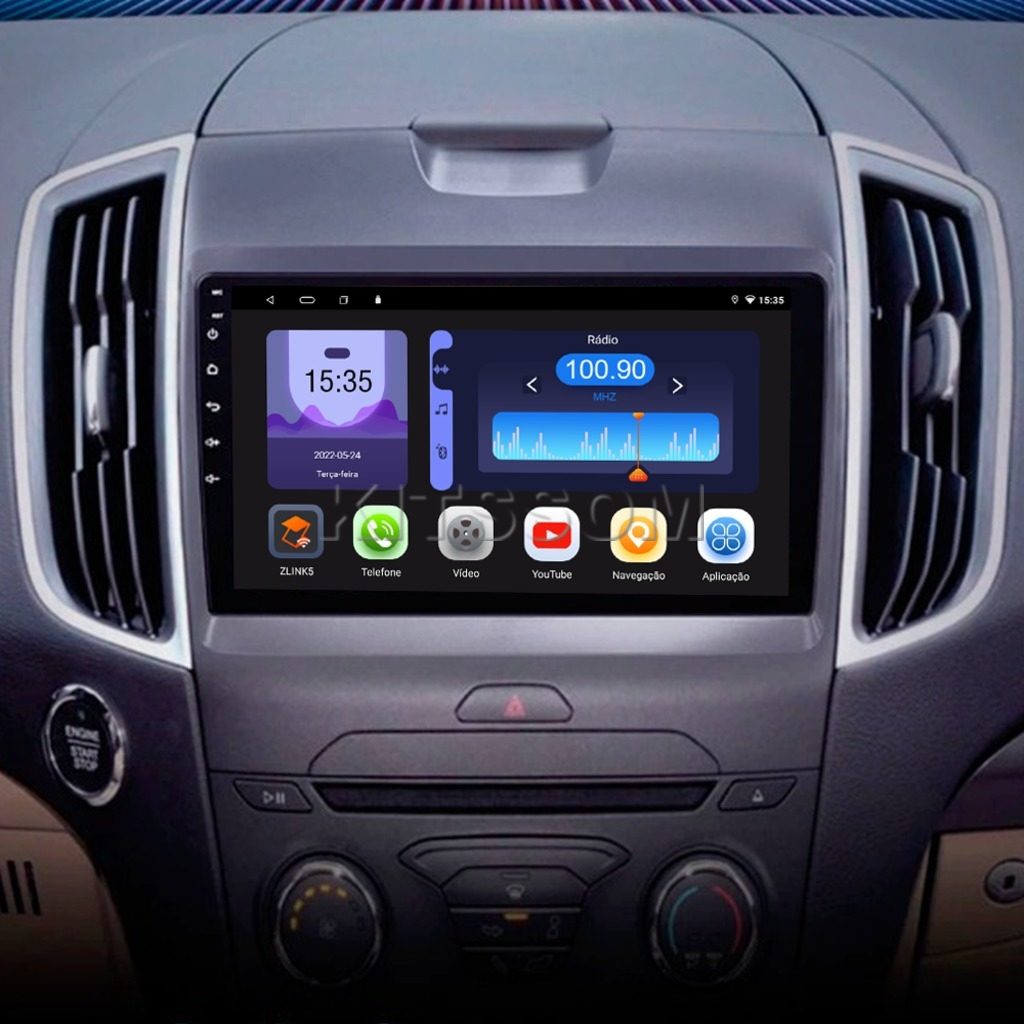 Multimídia Ford Edge 2015 2016 2017 2018 2019 V2 Octa 4G 9"