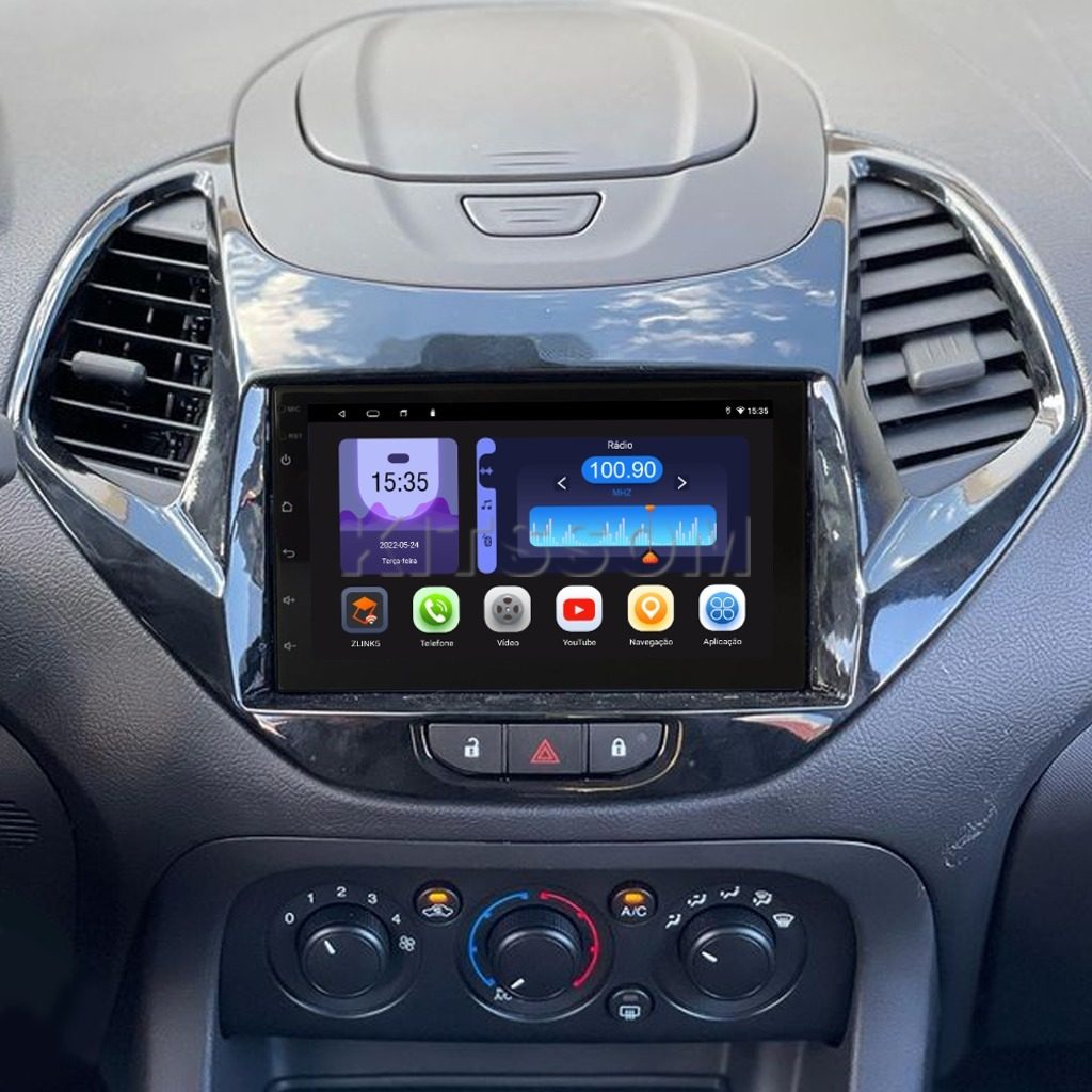 Multimídia Ford Ka 2018 2019 2020 2021 com Botão V2 Octa 4G 7"