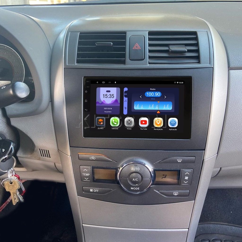 Multimídia Toyota Corolla 2010 2011 2012 2013 V2 Octa 4G 7" 2008 2009