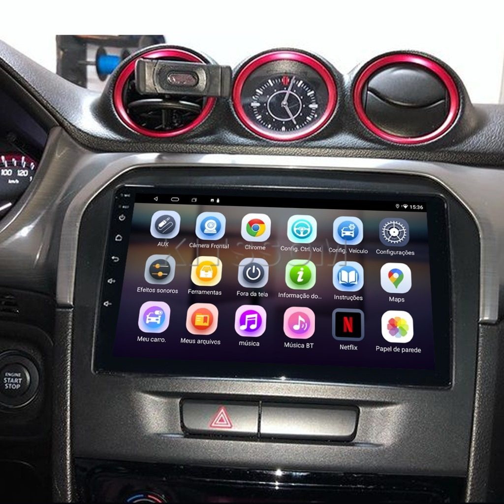 Multimídia Vitara 2018 2019 2020 2021 2022 2023 V2 Octa 4G 9" 2016 201 – Kitssom
